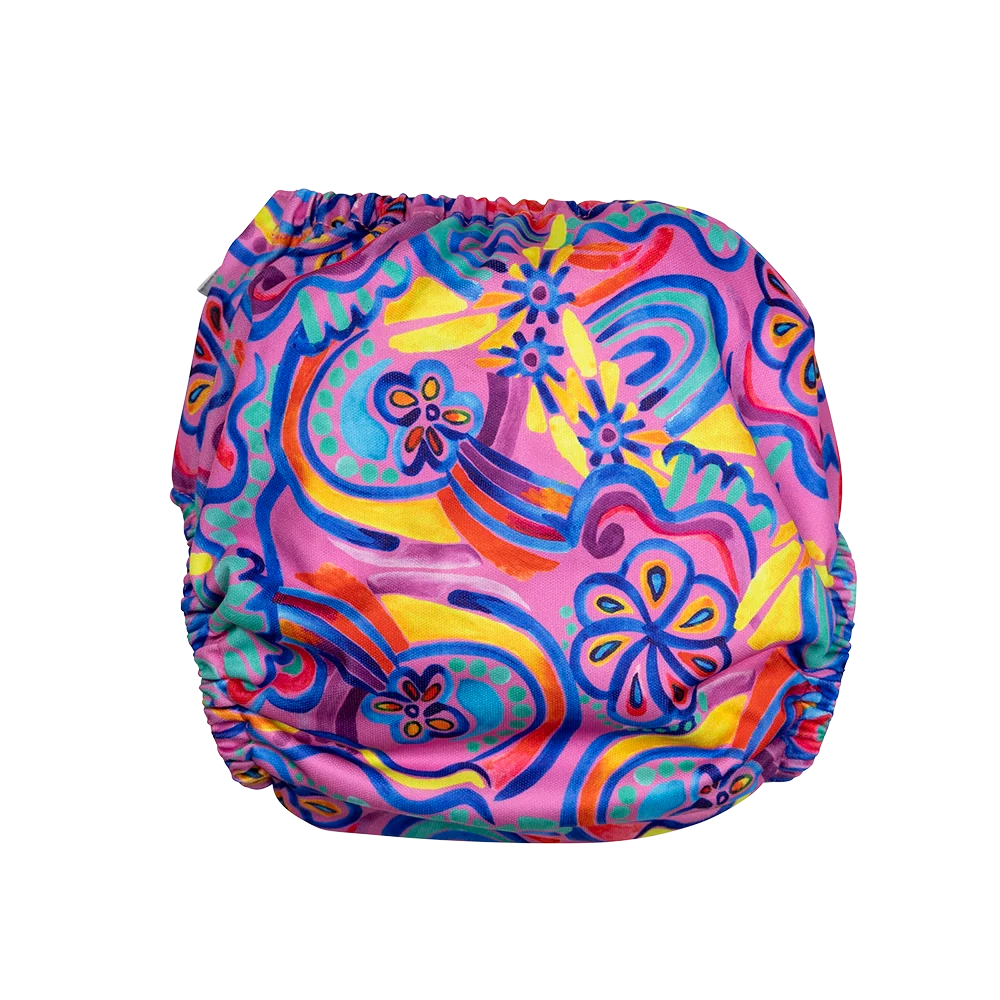 Abstract Rainbow Reusable Cloth Nappy | Designer Bums