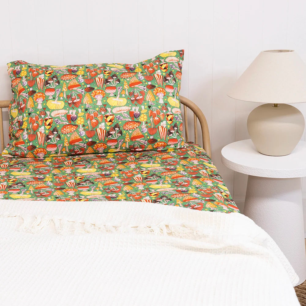 Emerald Wonderland Single Fitted Sheet | Designer Bums